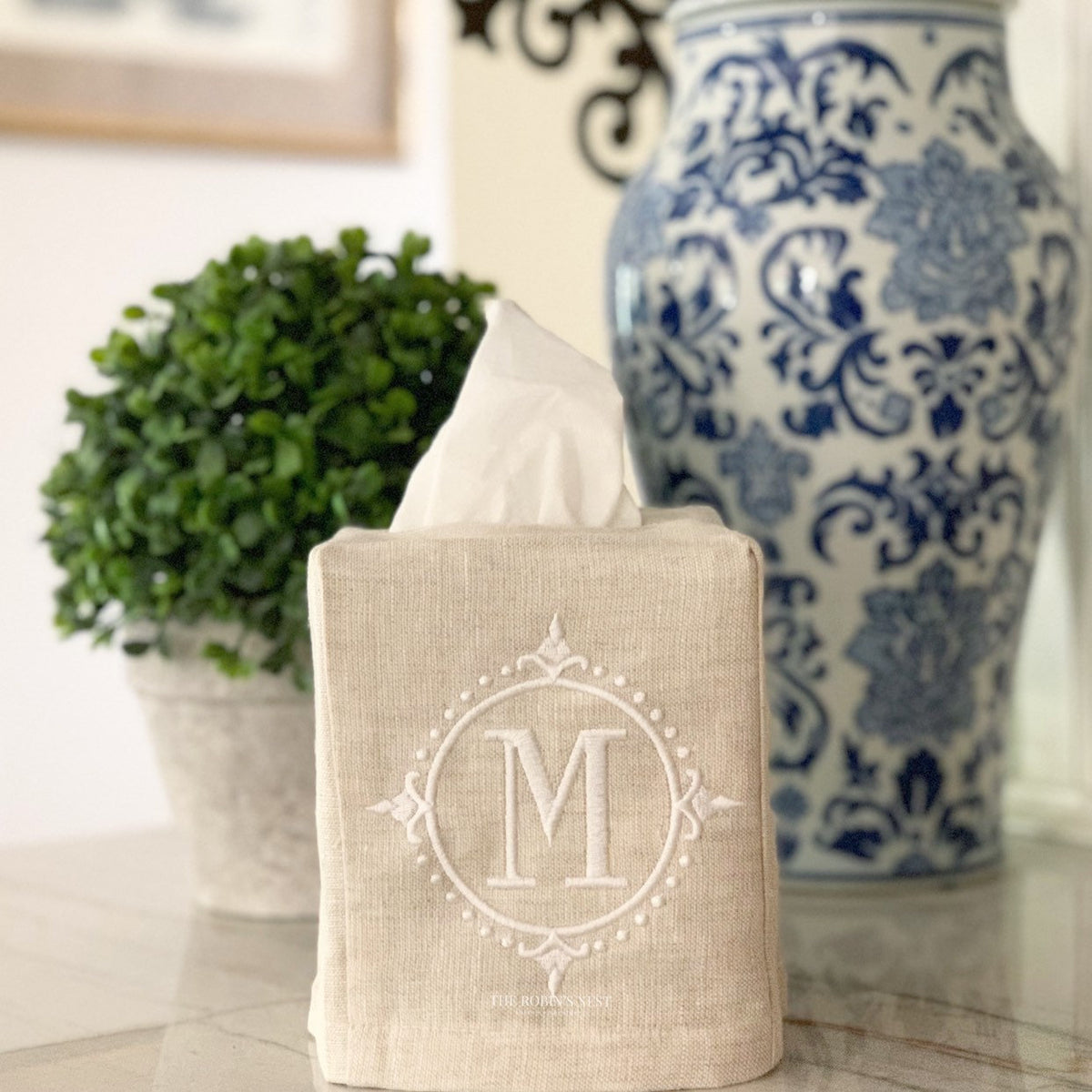 Linen Tissue Cover - Dottie – The Robin's Nest Embroidery